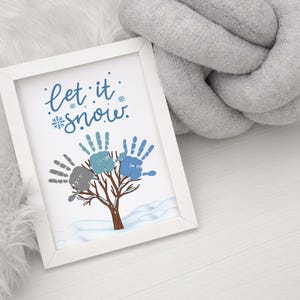 Let It Snow Handprint Craft Template, Printable Winter Handprint ...