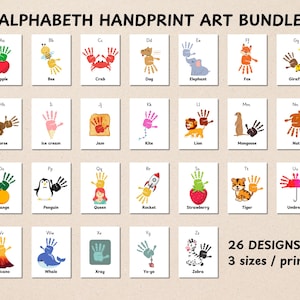Alphabet Handprint Art Bundle, A-Z Alphabet Handprint Footprint Craft ...