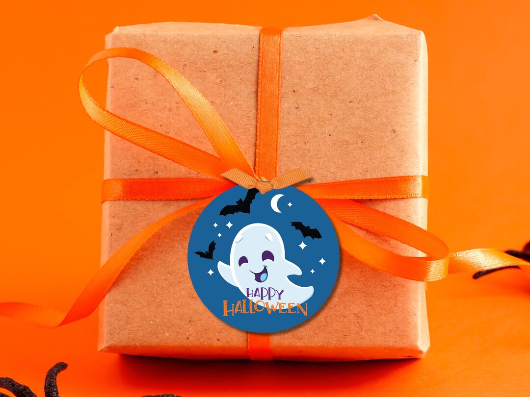 Halloween Ghost Gift Tag Printable, Halloween Cute Ghost Gift Tag ...
