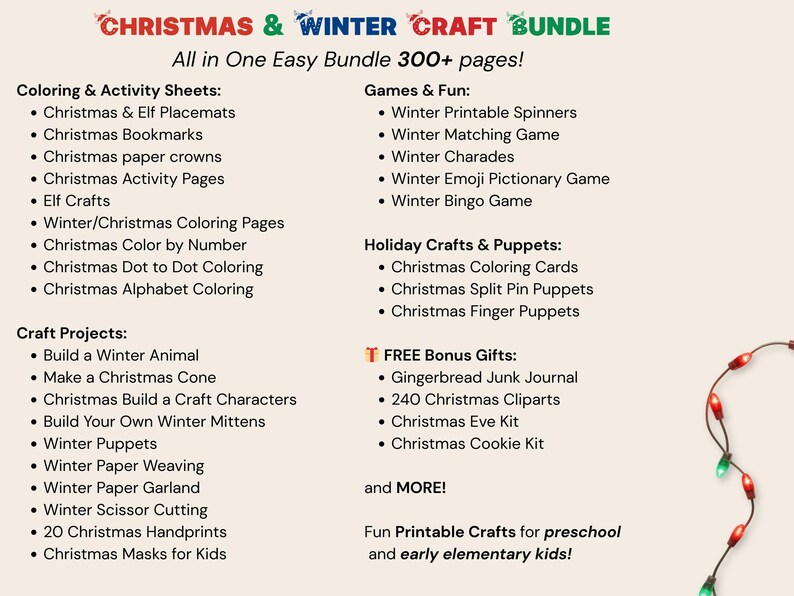 Christmas Printable Craft Bundle – Winter Handprints, Holiday Coloring ...
