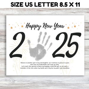 Happy New Year 2025 Handprint Art, New Years Day Activity, Handprint ...