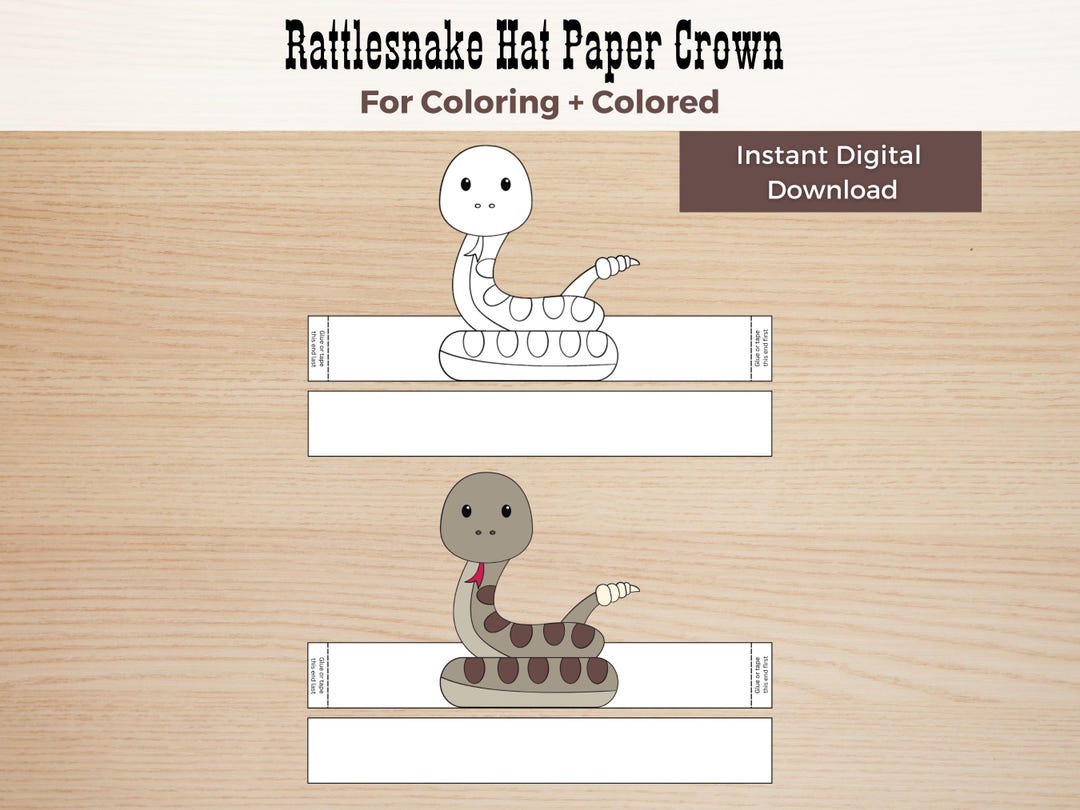 Rattlesnake Hat Paper Crown Craft, Snake Paper Crown Template, Wild ...