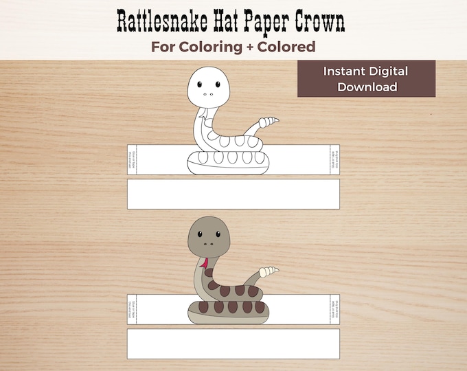 Cobra Paper Crown Party Coloring Printable Kids Craft Jungle Birthday ...