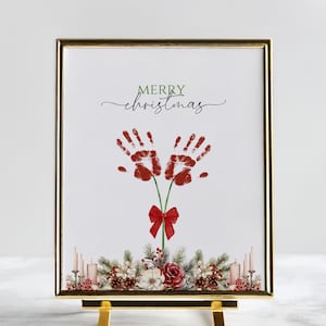 Merry Christmas Handprint Art, Christmas Handprint Craft, Christmas ...