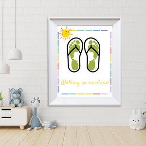 Summer Footprint Art Craft, Beach Footprint Art Craft, Baby Keepsake ...