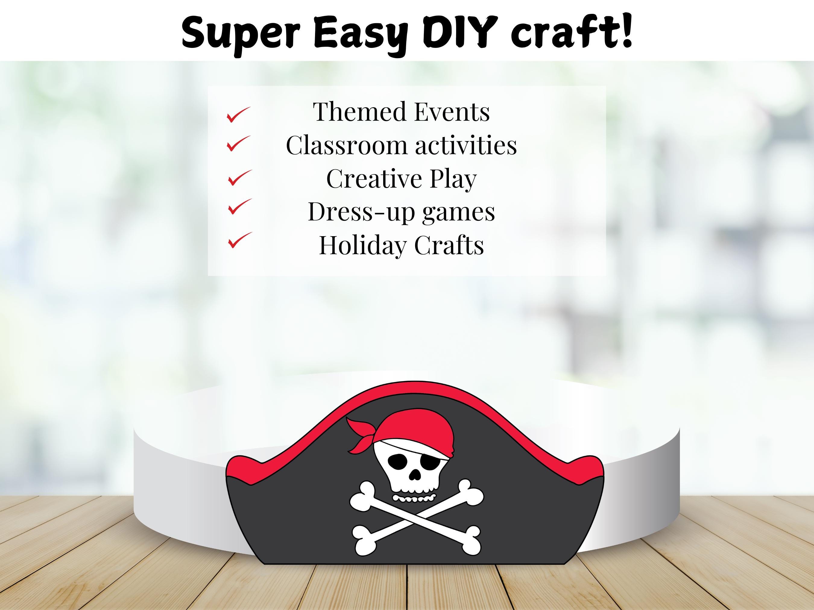 Pirate Hat Paper Crown Template, Printable Paper Crown, Pirate Party ...