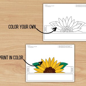 Sunflower Paper Crown Template, Printable Paper Crown, Thanksgiving ...