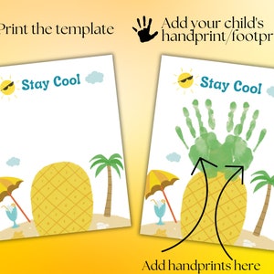 Summer Handprint Art Craft, Memory Baby Art Keepsakes, Preschool ...
