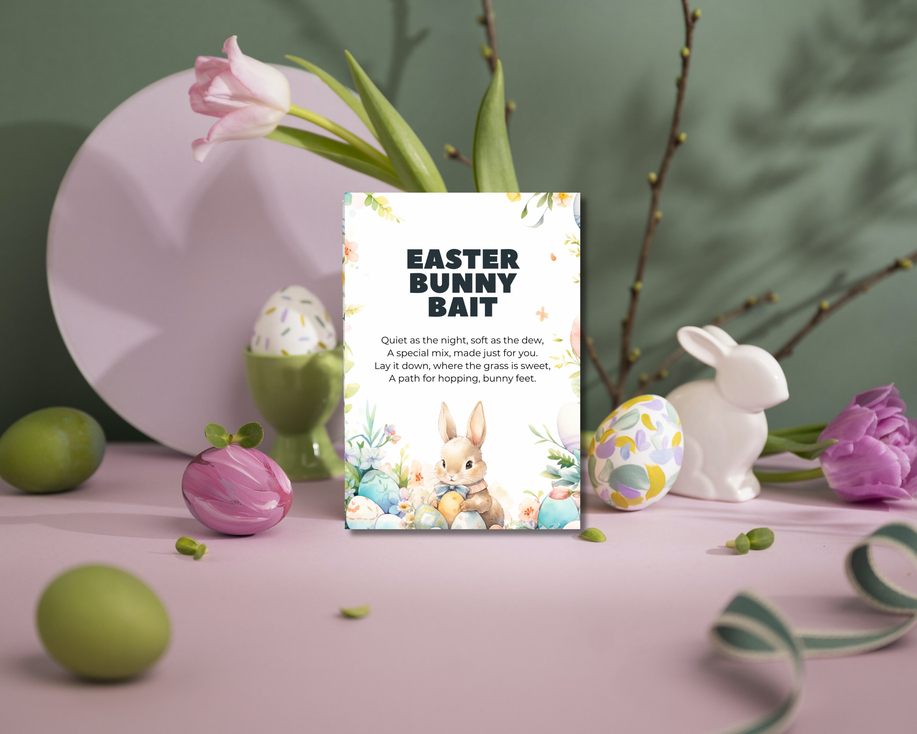 Easter Bunny Bait Cards Printable, Set of 3 Bunny Bait Cards, Bunny ...