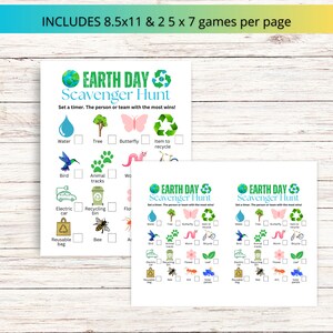Earth Day Scavenger Hunt Game, Outdoor Scavenger Hunt for Kids ...
