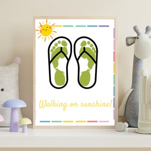 Summer Footprint Art Craft, Beach Footprint Art Craft, Baby Keepsake ...
