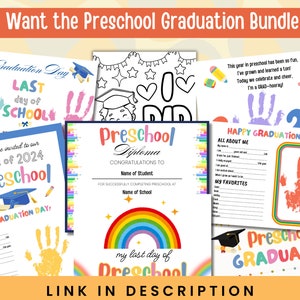 Editable Preschool Graduation Certificate, Preschool Diploma ...