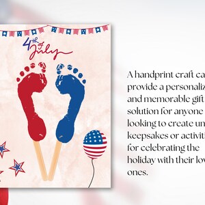 4th of July Footprint Art Craft, Memory Art Keepsake Independence Day ...