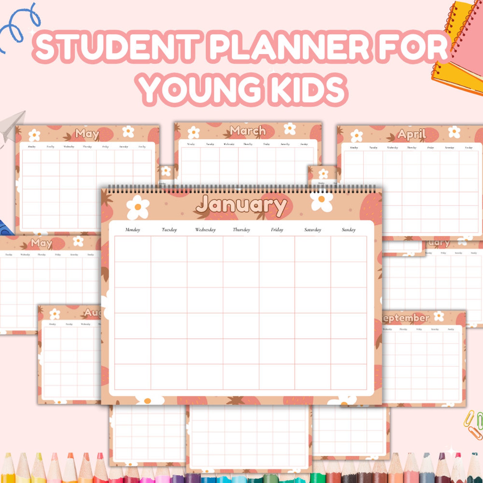 Student Planner for Young Kids, Student Notebook Binder, Reading List ...