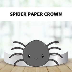 Spider Paper Crown Template, Halloween Printable Paper Crown, Halloween ...