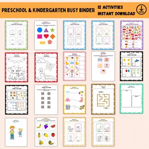 Preschool & Kindergarten Busy Book Binder, Preschool Activities ...