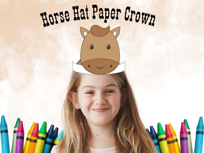 Horse Paper Hat Crown Craft, Horse Paper Crown Template, Wild West ...