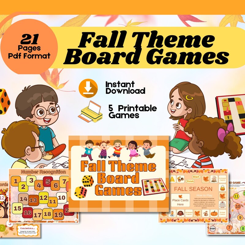 Autumn Games Printable - Etsy