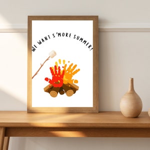 Smore Handprint Craft, Campfire DIY Handprint Art, Memory Baby Keepsake ...