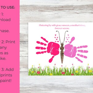 Mother's Day Handprint Art Craft, Butterfly Handprint Craft Baby Kid ...