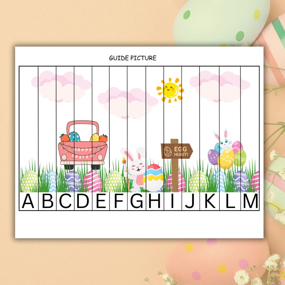 Easter Alphabet Puzzles, Printable Alphabet Puzzle, Montessori Kids ...
