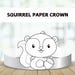 Squirrel Paper Crown Template, Fall Printable Paper Crown, Autumn Fall ...