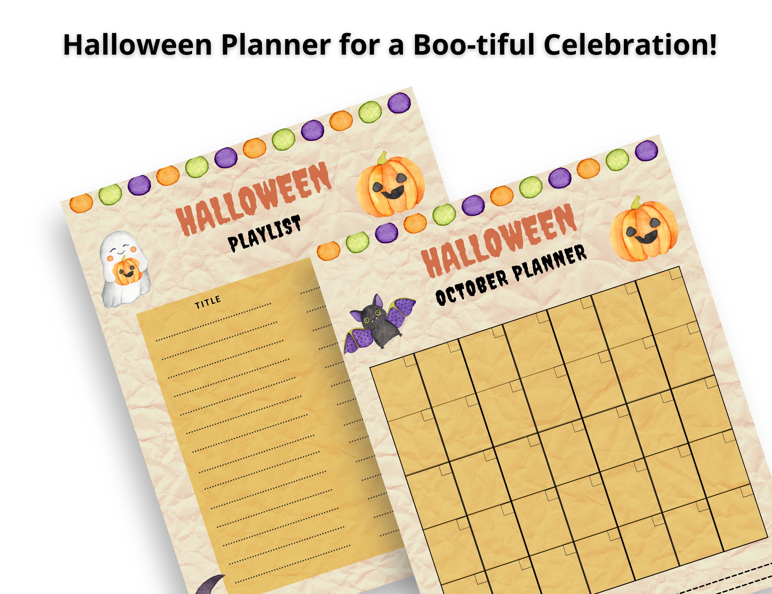 Halloween Planner Kit Printable, Party Planning, October Calendar ...