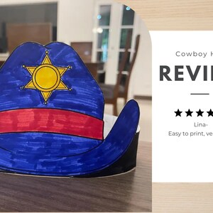 Cowboy Hat Paper Crown, Coloring Craft for Kids, Cowgirl & Cowboy ...