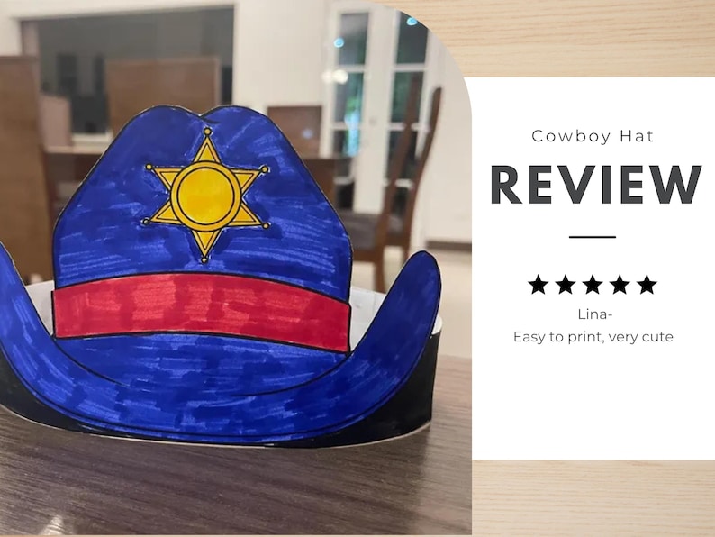 Cowboy Hat Paper Crown, Coloring Craft for Kids, Cowgirl & Cowboy ...