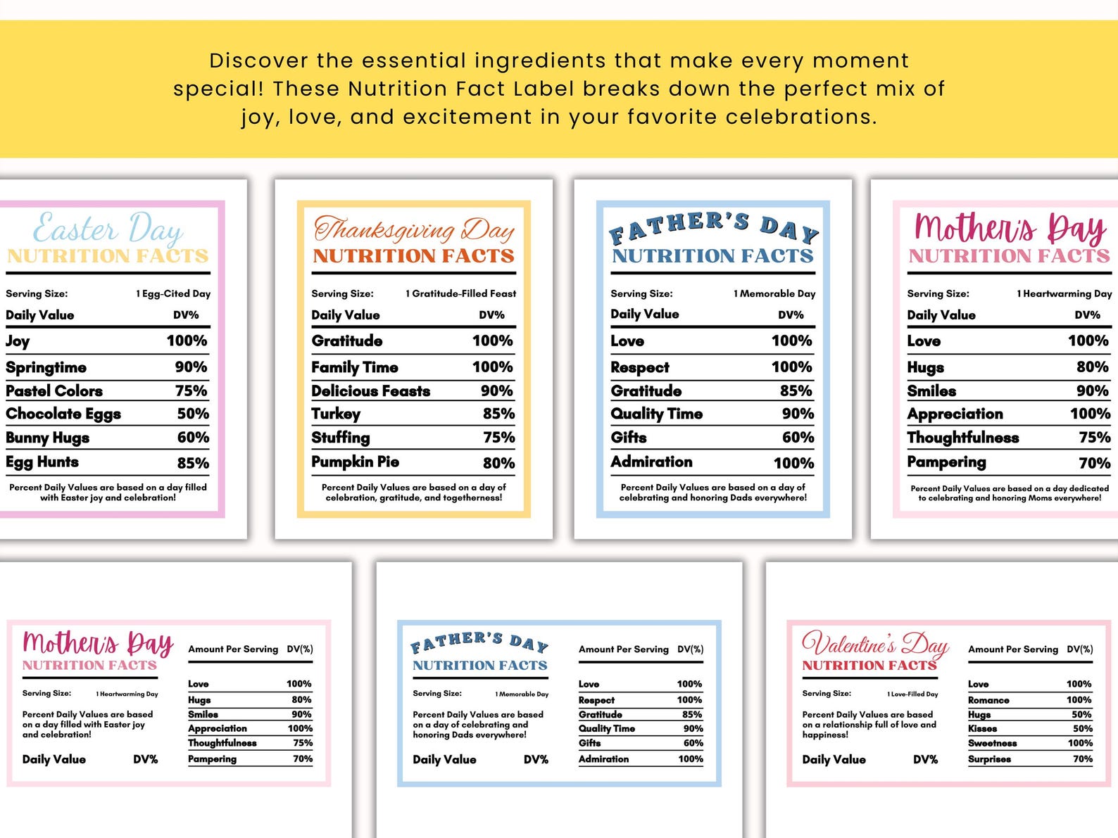 Editable Holiday Nutrition Fact Labels, Christmas Treat Bag Templates ...