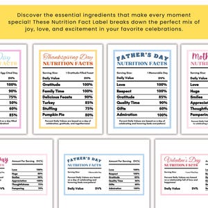 Editable Holiday Nutrition Fact Labels, Christmas Treat Bag Templates ...