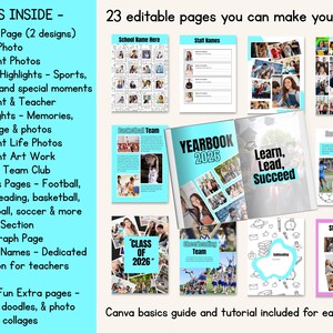 High School Yearbook Canva Template, Editable Pages for Seniors ...