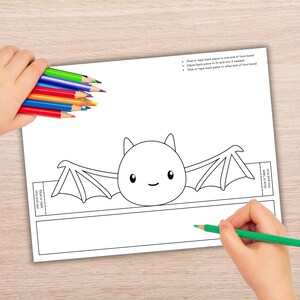 Bat Paper Crown Template, Halloween Printable Paper Crown, Halloween ...