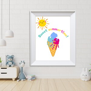Summer Ice Cream Handprint Craft, Summer Handprint Printable, Food ...