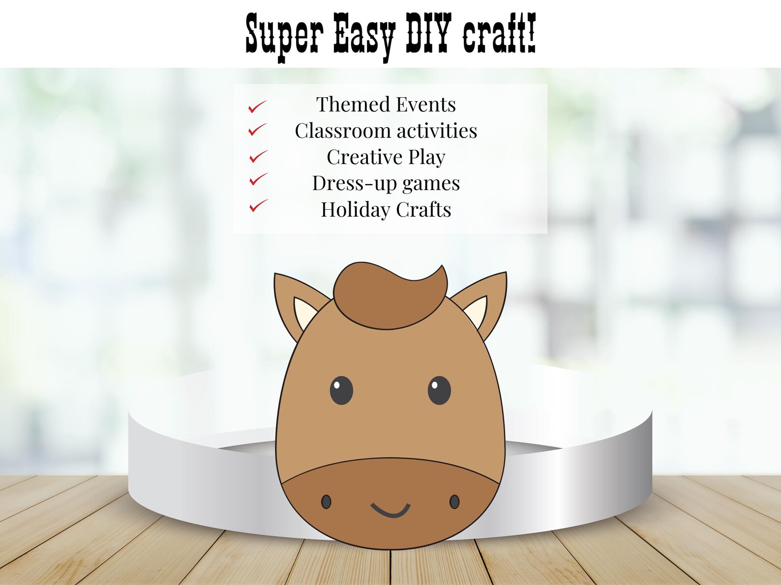 Horse Paper Hat Crown Craft, Horse Paper Crown Template, Wild West ...