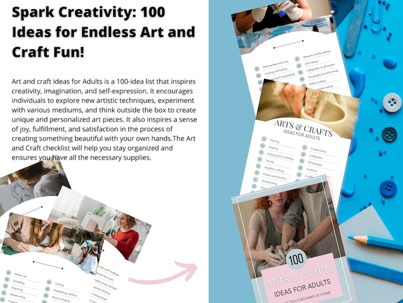 Arts & Craft Ideas for Adults Printable 100 Inspiring Craft - Etsy