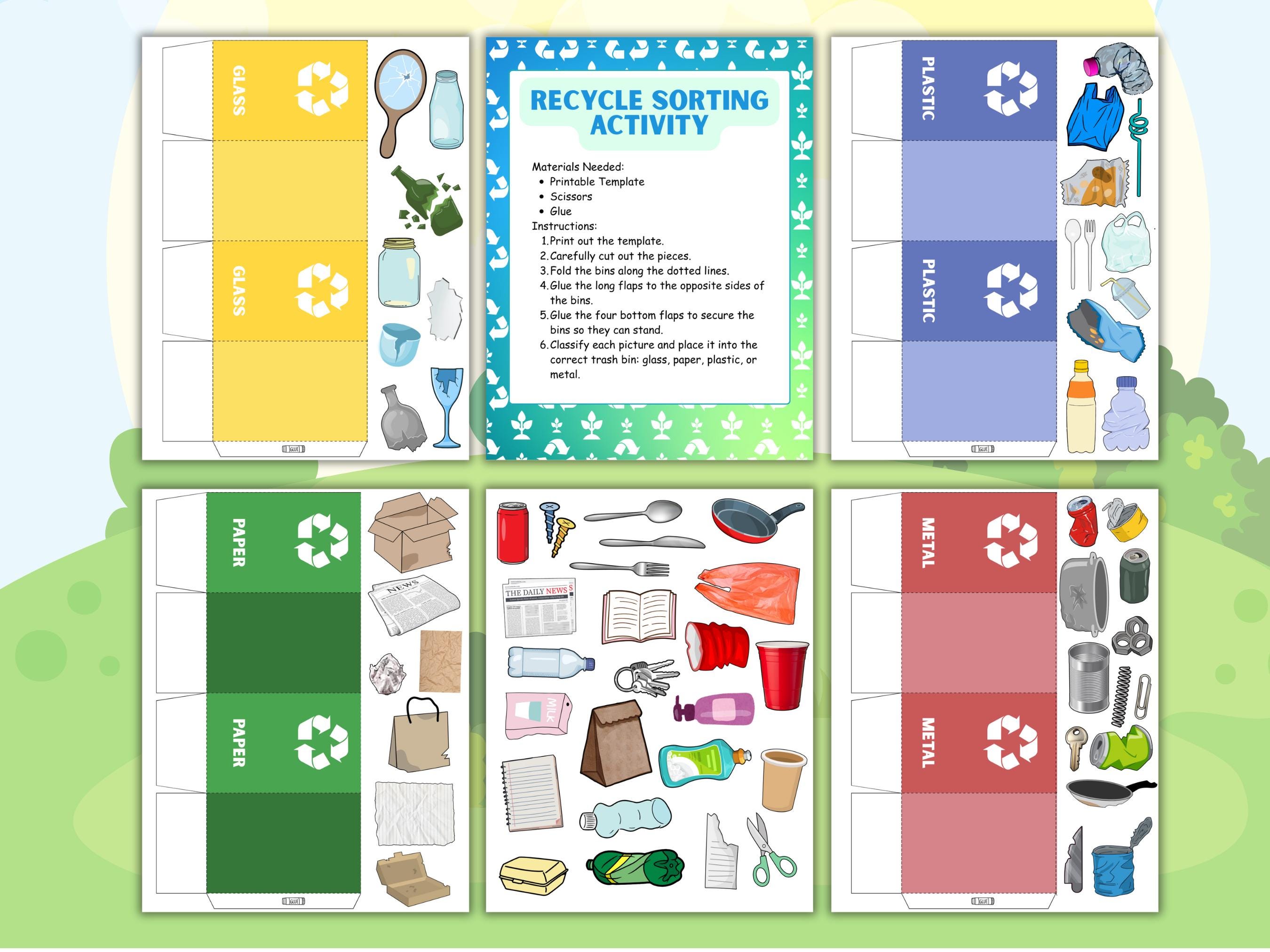 Recycling Paper Activity for Kids, Recycle Sorting, Earth Day Craft ...