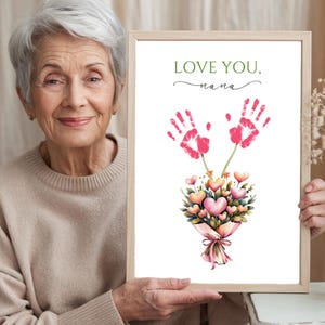 Nana Handprint Art, Gift for Grandma, Valentines Handprint Craft, Gift ...
