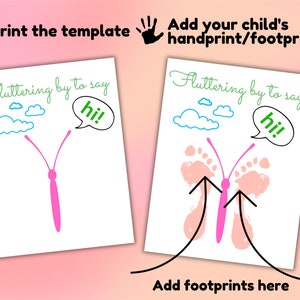 Butterfly Footprint Art Craft, Summer Footprint, Fluttering by Memory ...