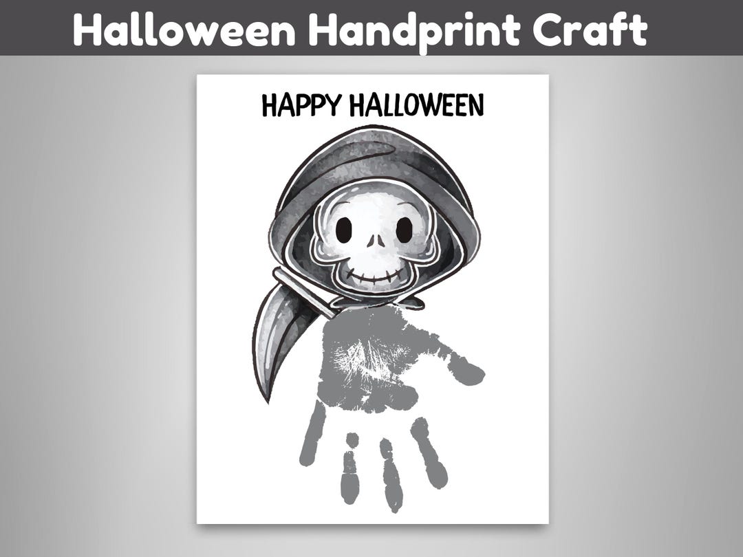 Halloween Handprint Art, Grim Reaper Art, Preschool Toddler Activity ...