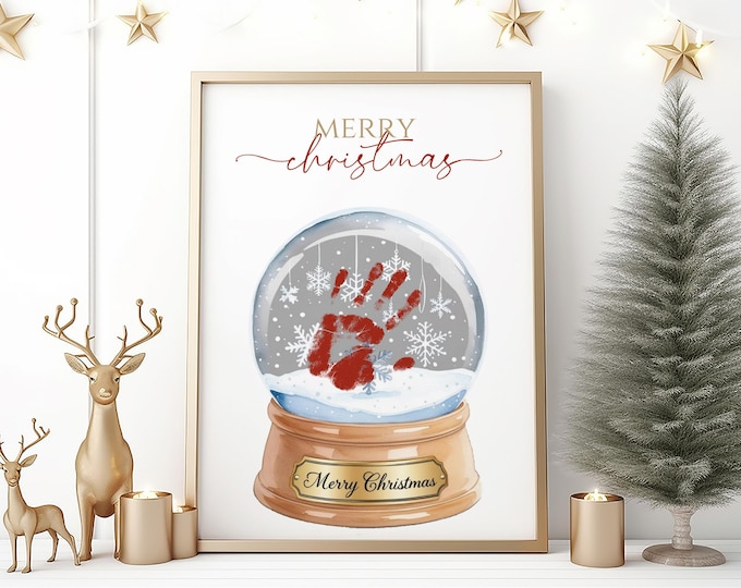 Snow Globe Handprint Footprint Craft/ Printable Activity/winter Art ...