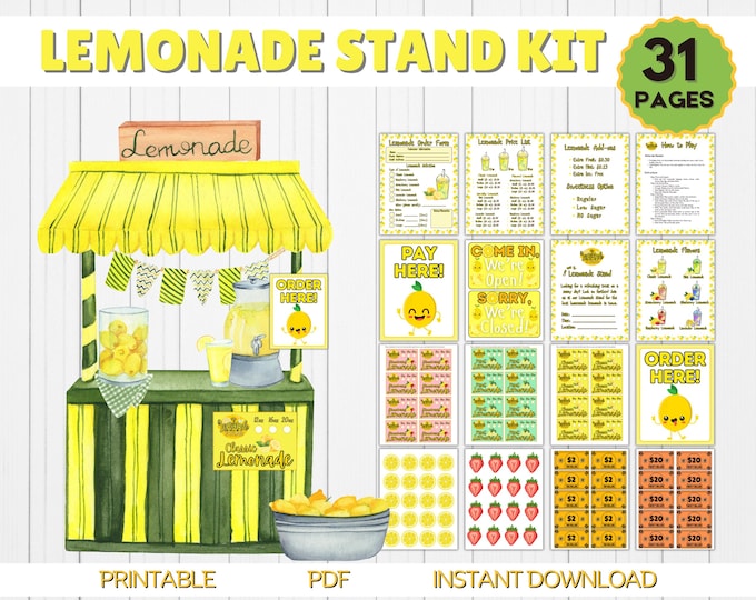 Lemonade Stand Pretend Play Printable Bundle: "lemonade Play" Lemon ...