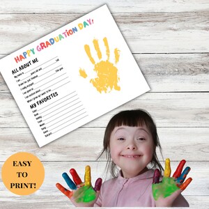 Last Day of School Handprint Art Crafts, Kindergarten Preschool ...