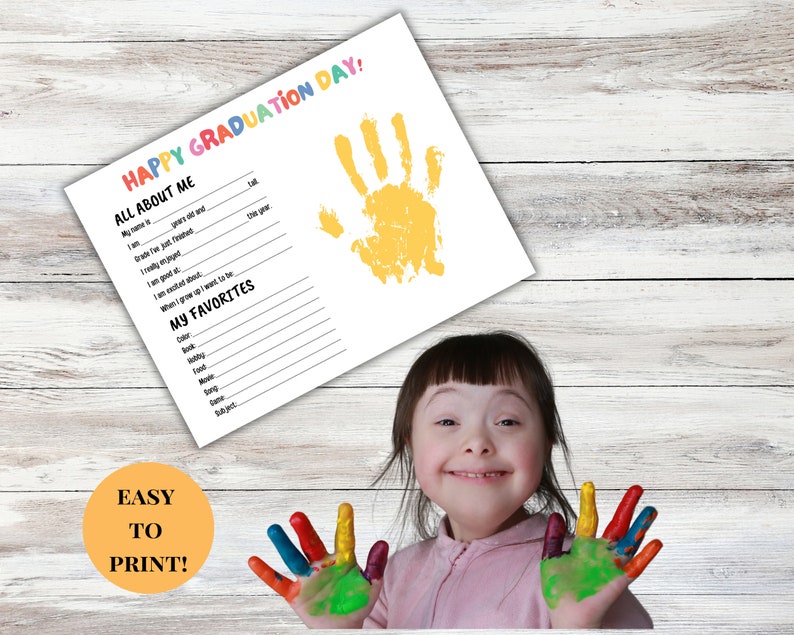 Last Day of School Handprint Art Crafts, Kindergarten Preschool ...