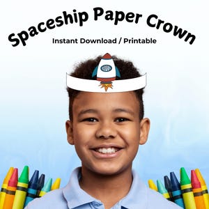 Spaceship Paper Crown Template, Printable Paper Crown, Space Craft ...