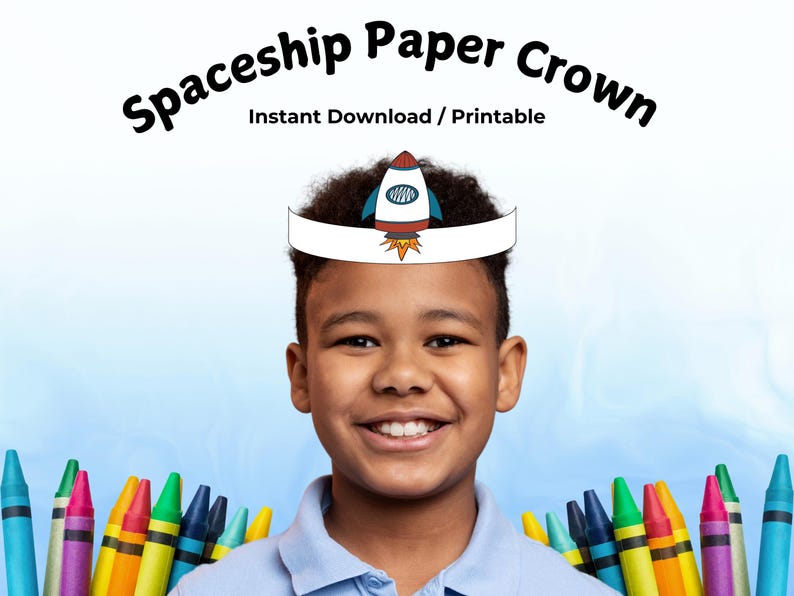 Spaceship Paper Crown Template, Printable Paper Crown, Space Craft ...