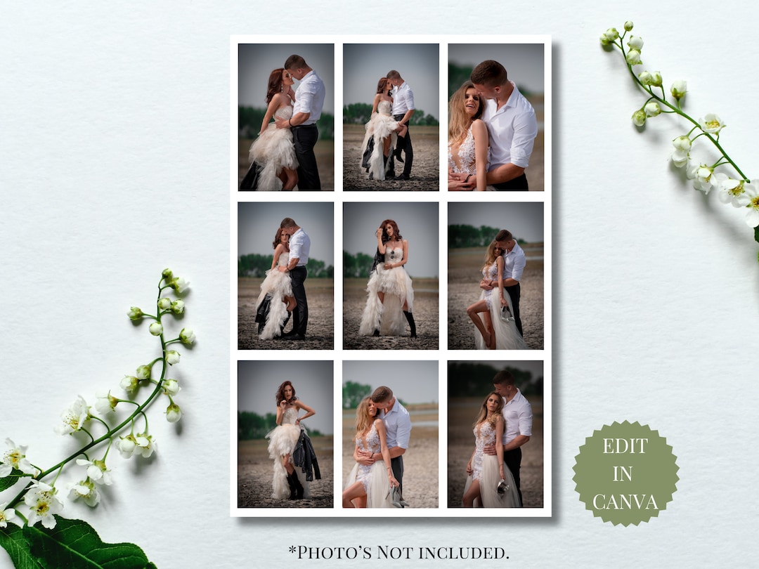 Photo Collage Template, Editable Collage Canva, ANY OCCASION Printable ...