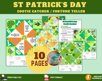 St. Patrick's Day Printable Fortune Teller - Etsy