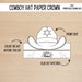 Cowboy Hat Paper Crown, Coloring Craft for Kids, Cowgirl & Cowboy ...