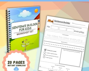 100 Sentence Writing Practice Worksheets, Printable Writing Sentences ...